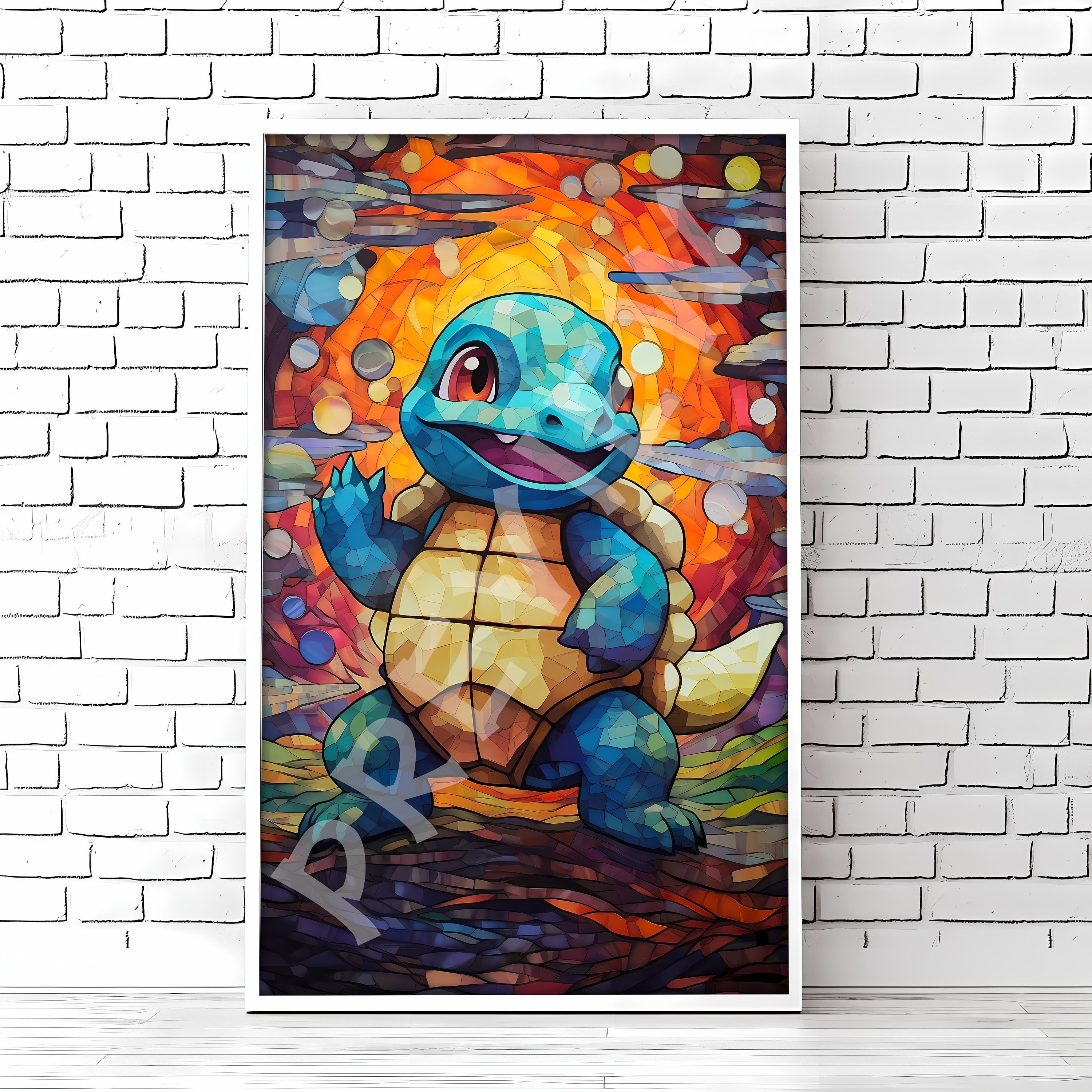Poster Set of 3 Popular Anime Monsters - Stained Glass Poster Room ...