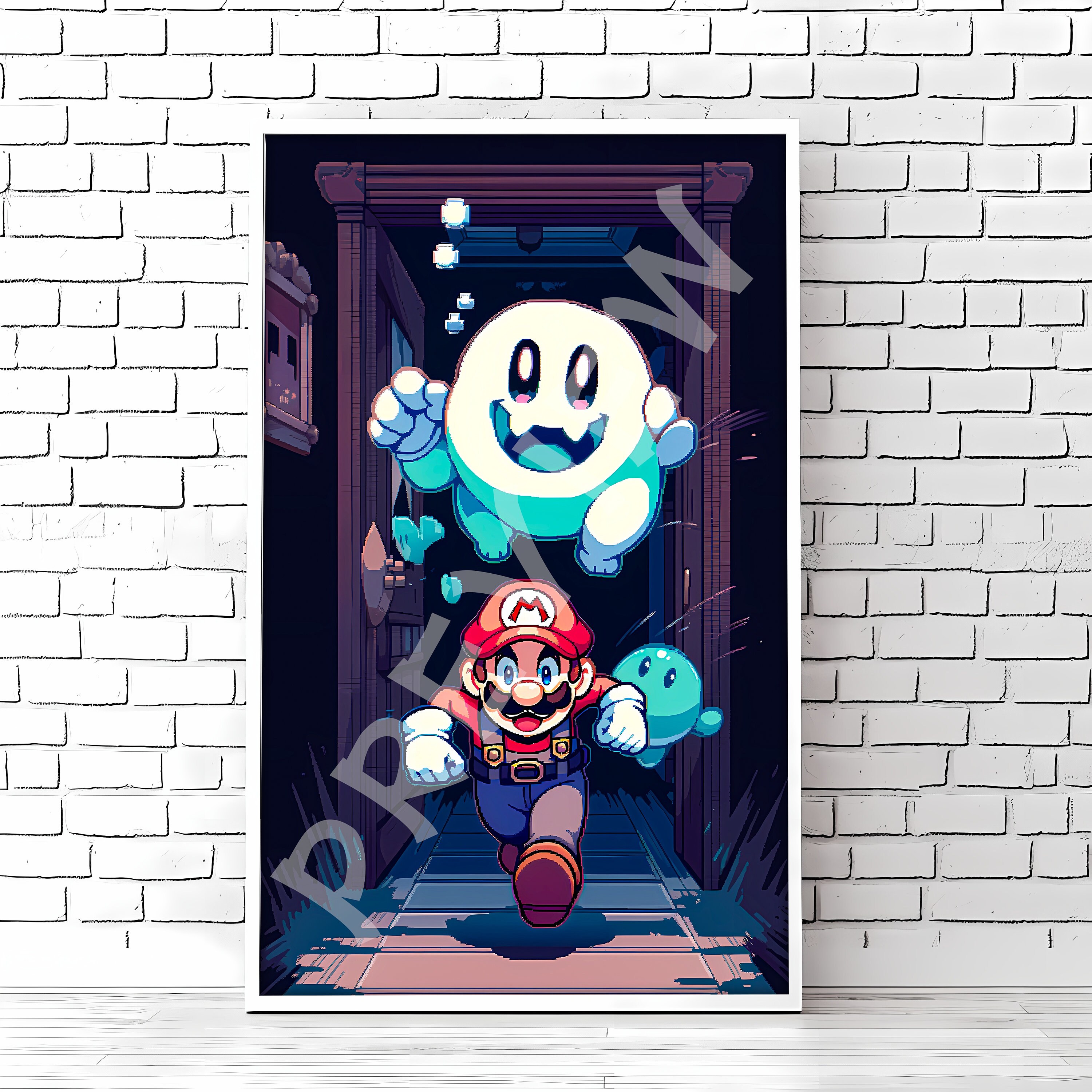 Poster Set of 4 Popular Game Characters Pixelart Pixel Art Poster ...