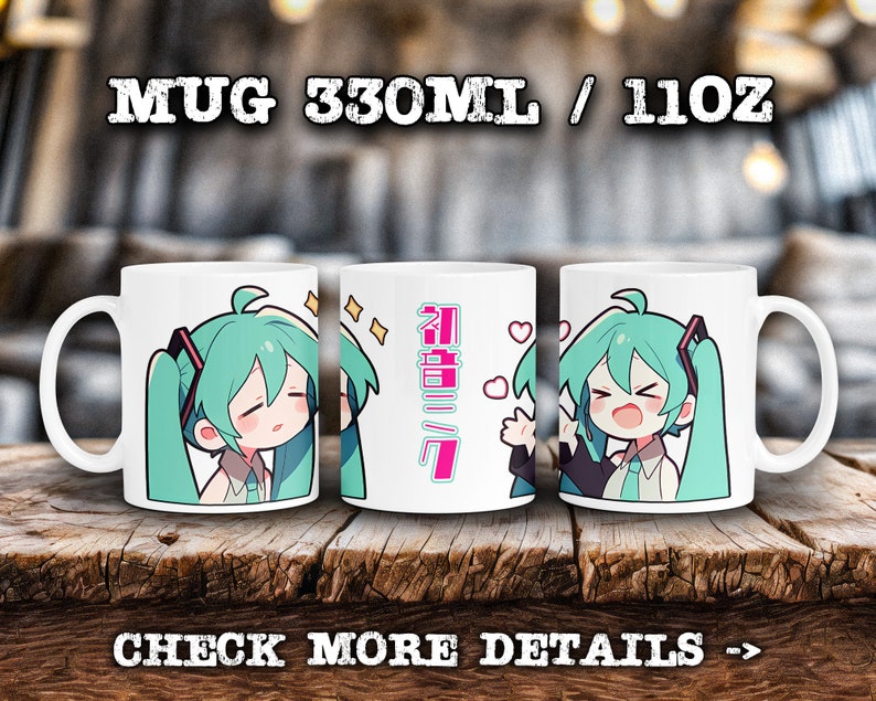 Popular Anime Virtual Singer Idol Mug, Glossy Coffee Cup, Anime Fan ...