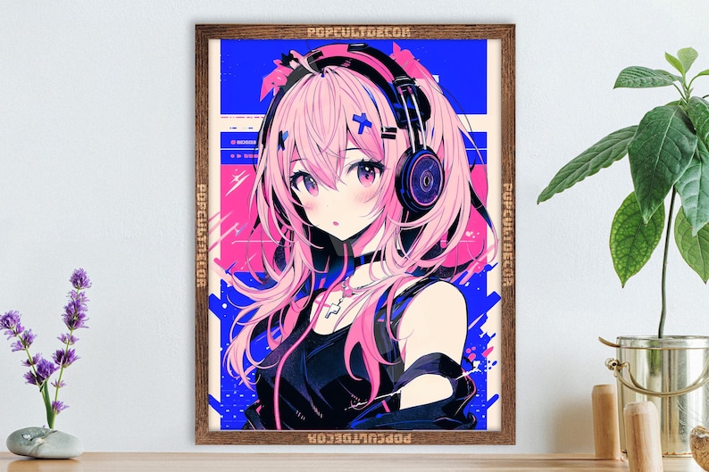 Popular Japanese Virtual Idol Anime Girl Poster - Colorful Print, Waifu ...