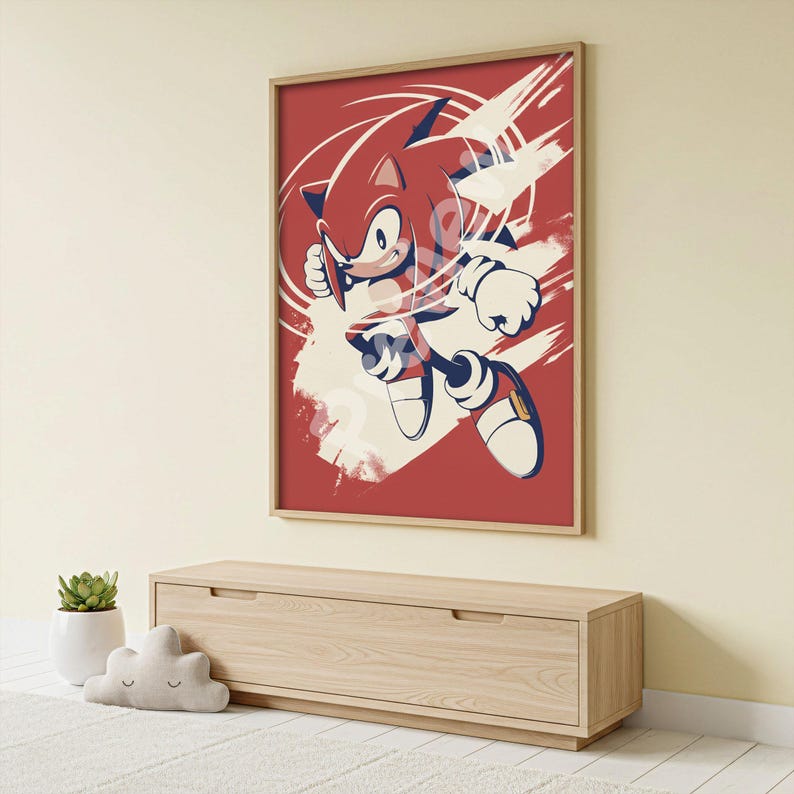 Sonic Minimal Poster Set of 8, Gallery Wall Art, Shadow, Kids Room, - Etsy