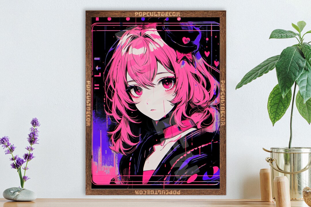 Popular Japanese Virtual Idol Anime Girl Poster - Colorful Print, Waifu ...