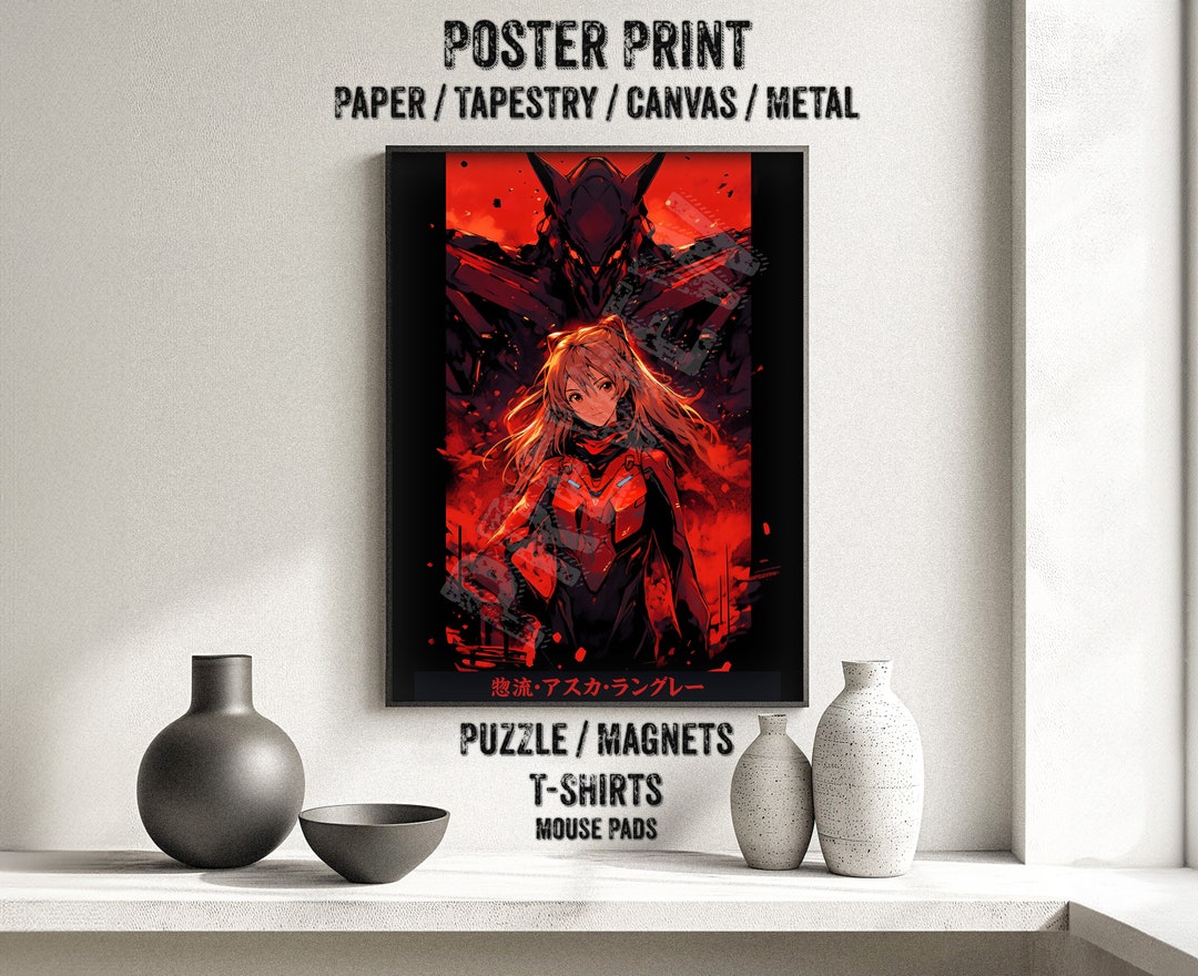 Popular Mecha Anime Pilot Girl Poster Watercolor, Robot, Waifu Otaku ...