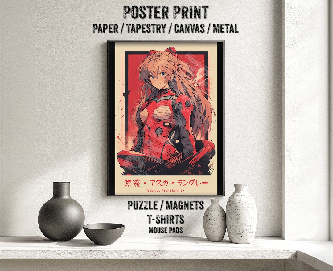 Popular Mecha Anime Pilot Girl Poster - Watercolor, Robot, Waifu Otaku ...