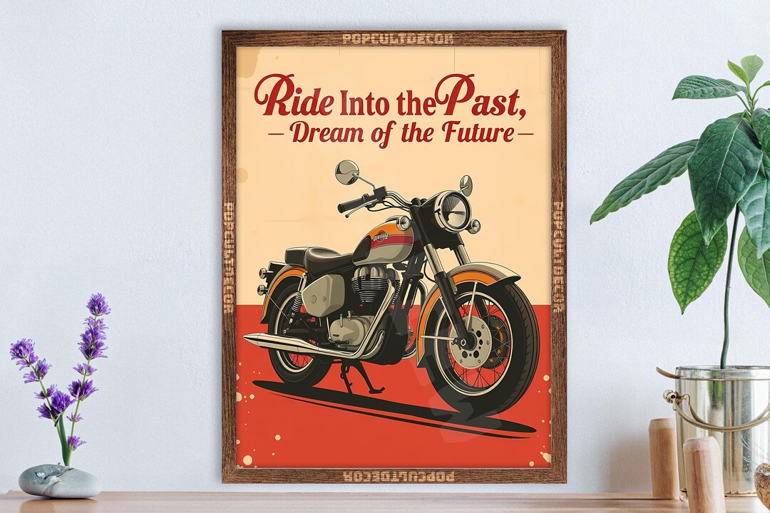 Vintage Motorcycle Poster, Aesthetic Slogan, Motor Bike Canvas - Etsy