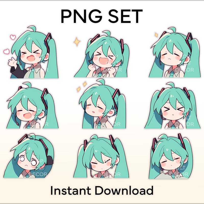 Miku Chibi Drawing - Etsy UK