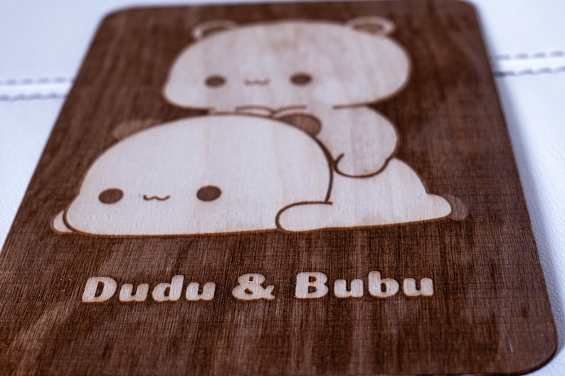 Dudu & Bubu Personalized Wooden Poster, Laser Engraving, Burn, Goma and ...