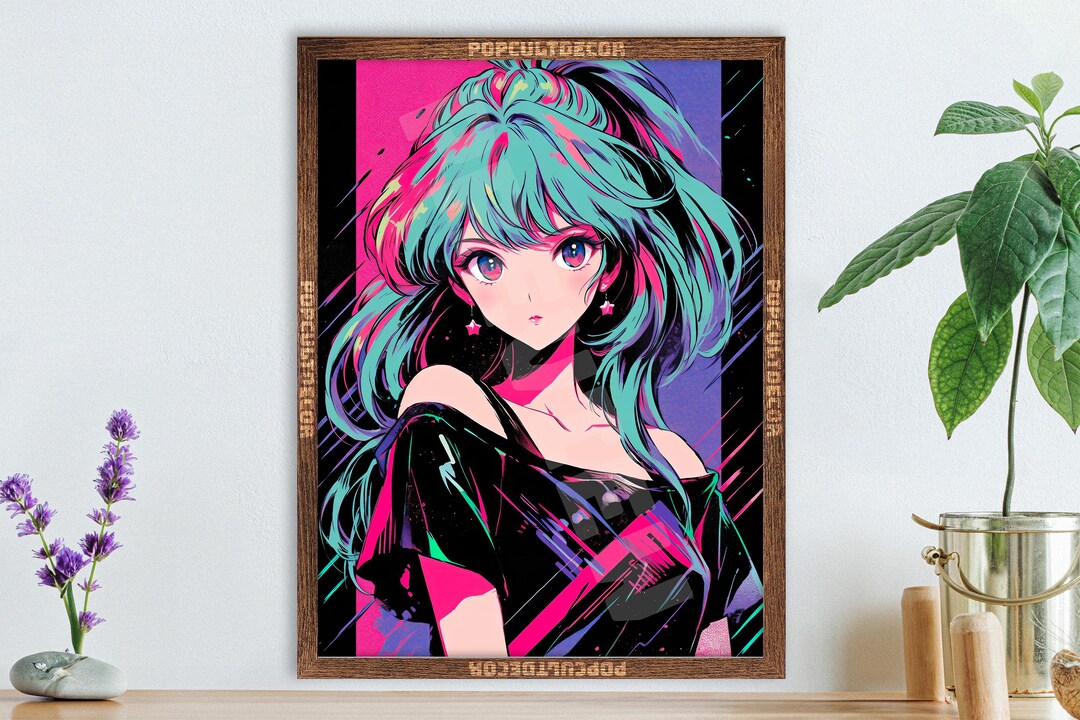 Popular Japanese Virtual Idol Anime Girl Poster - Watercolor, Waifu ...
