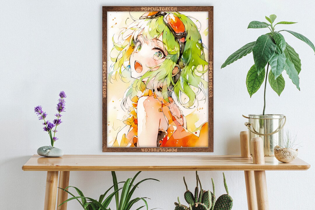 Popular Anime Virtual Singer Poster Cute Moe - Watercolor Wall Decor ...