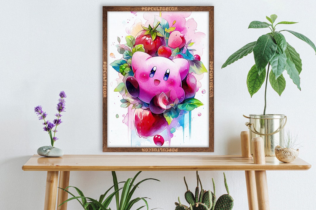 Popular Game Pink Character Poster - Watercolor, Nursery Room, Kids ...