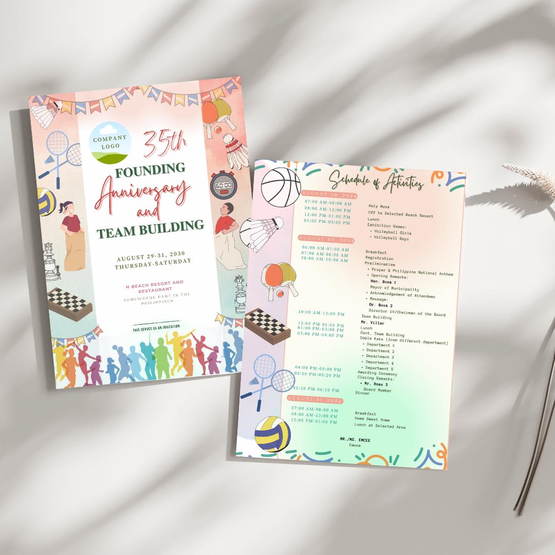 Editable Anniversary Invitation With Program Matrix Canva Template - Etsy