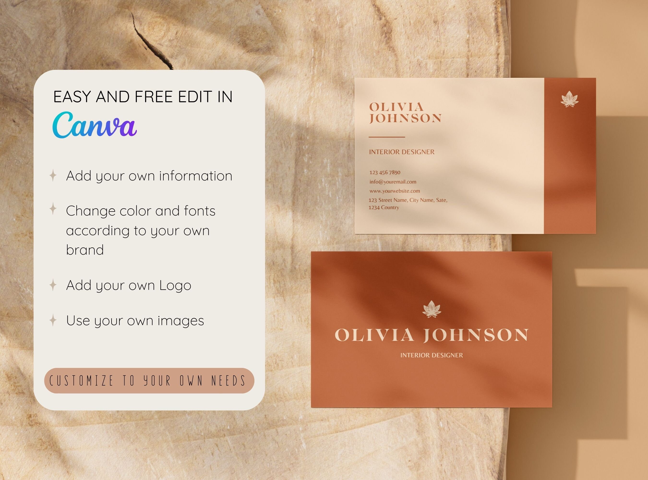 Printable Business Card Canva Template Canva Editable Business - Etsy