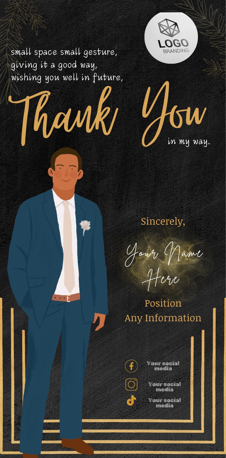 Editable in CANVA Elegenace in Appreciation Professional Two-page Thank ...