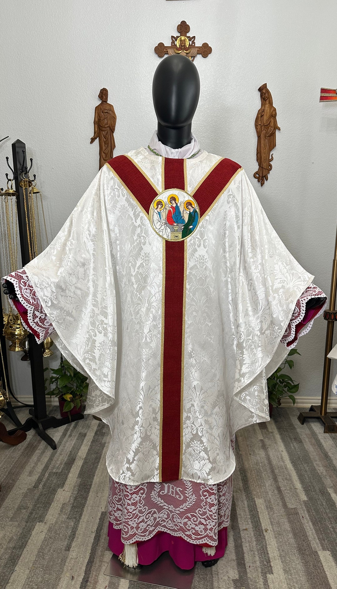 White Chasuble Set - Holy Trinity - Etsy