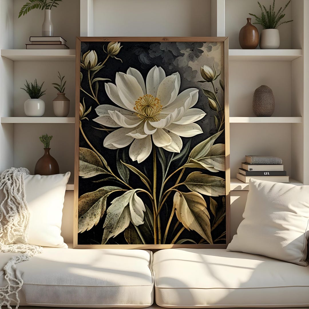 Floral Watercolor Botanical Print - Daisy Birth Flower Digital Art ...