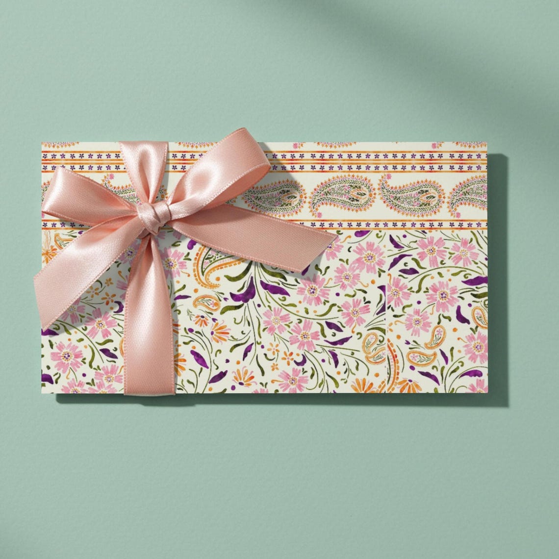 Indian Sari Wrapping Paper Roll: Paisley Floral Gift Wrap for Diwali ...