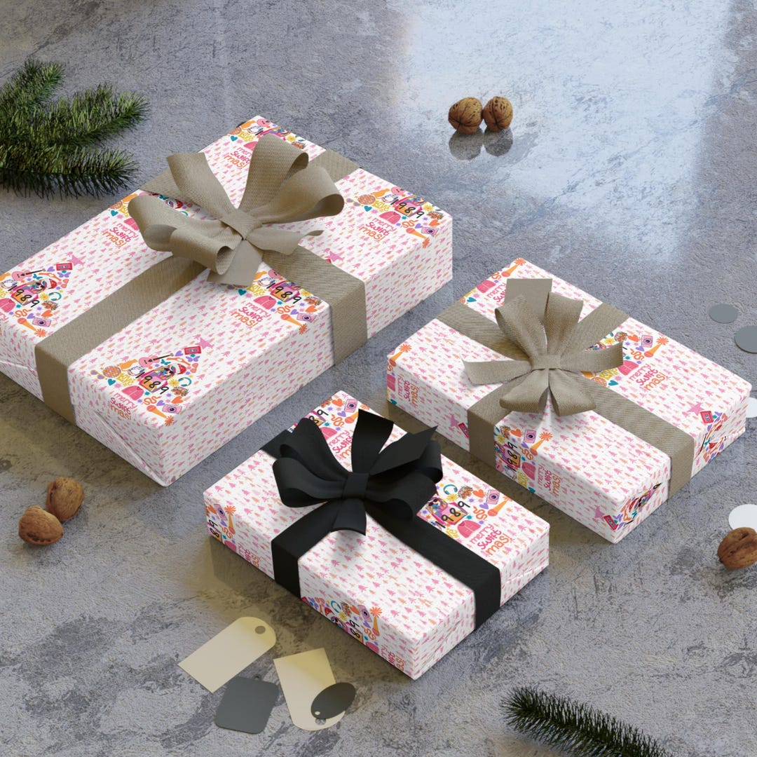 Merry Swiftmas Wrapping Paper Retro Colored Gift Wrap for Fans Cute ...