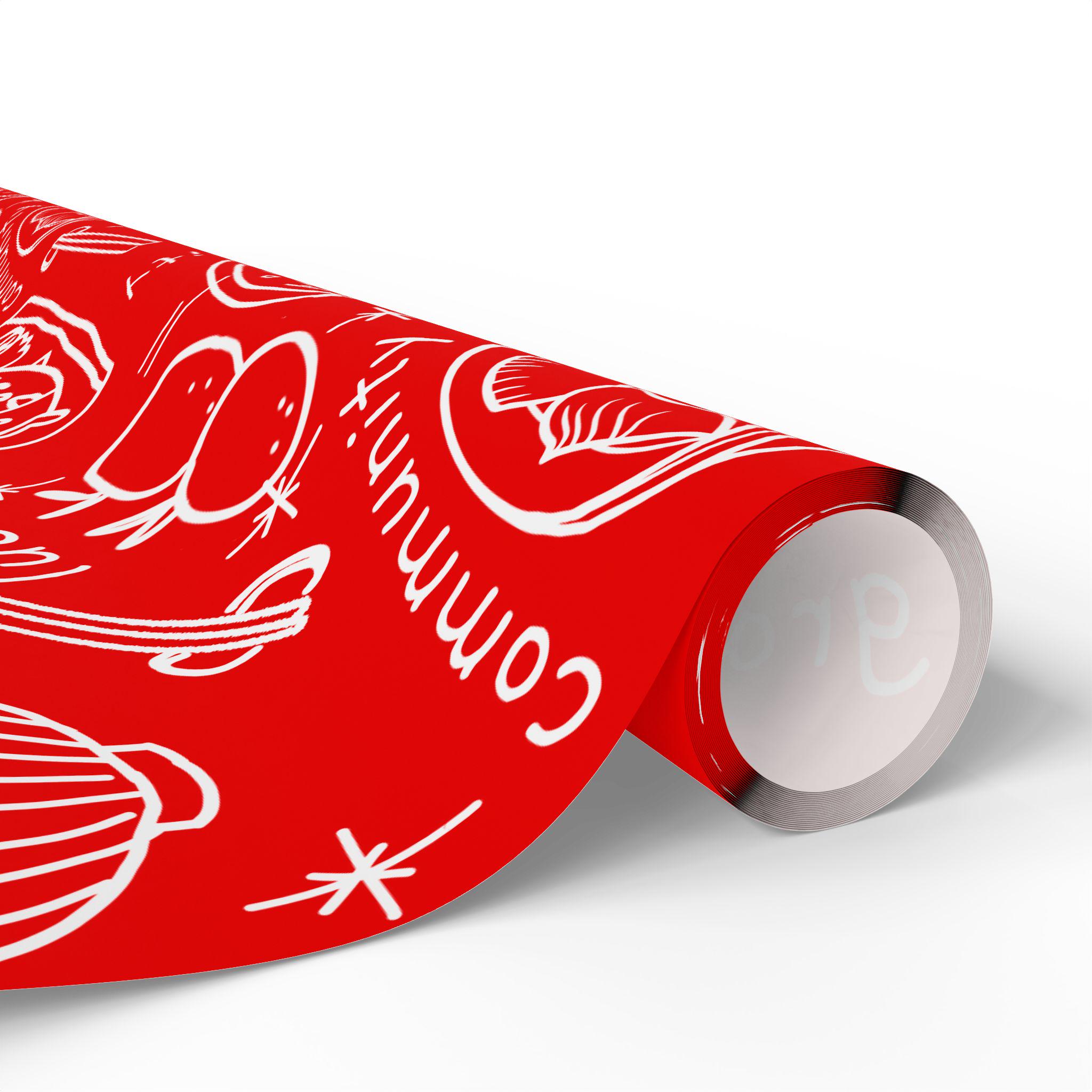 Gift Wrap Lunar New Year, Year of the Snake Abundance Prosperity Red ...