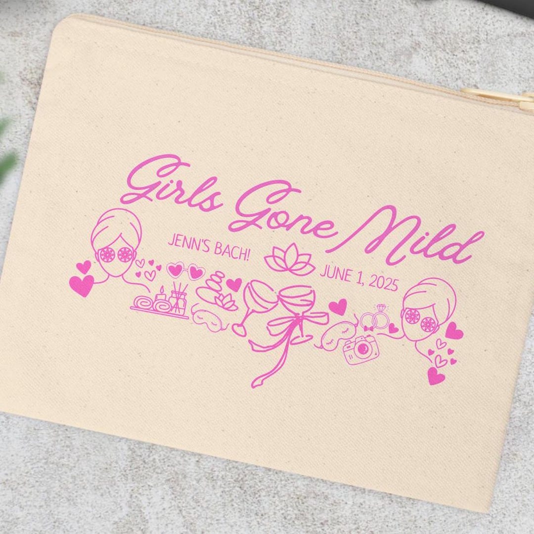 Girls Gone Mild Custom Travel Bag, Personalized Makeup Bag, Spa Weekend ...
