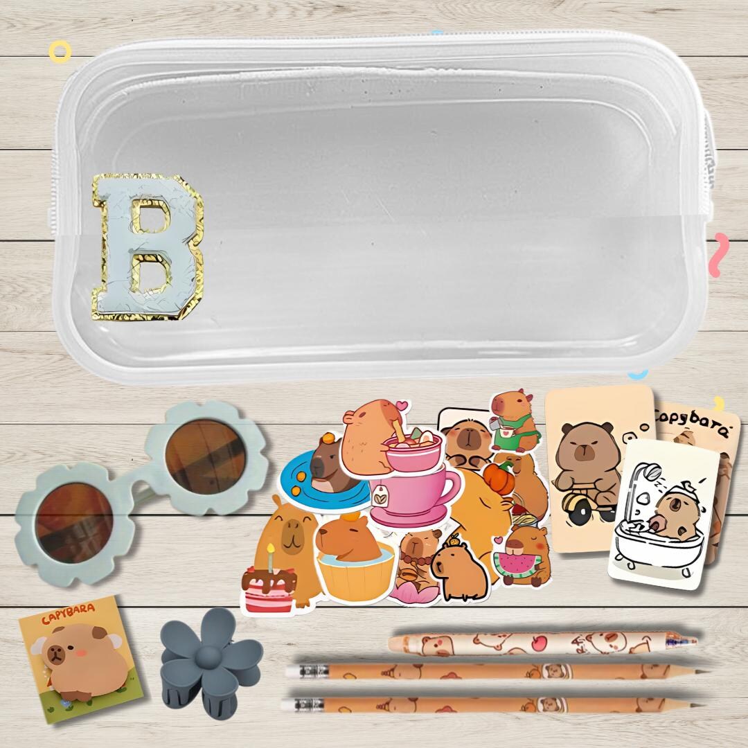 Personalized Capybara Party Favor Set: Makeup Bag, Stickers, Tattoos - Etsy