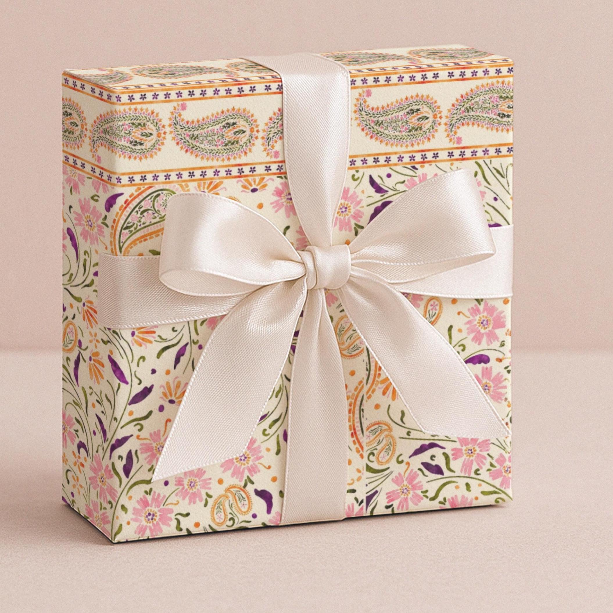 Indian Sari Wrapping Paper Roll: Paisley Floral Gift Wrap for Diwali ...