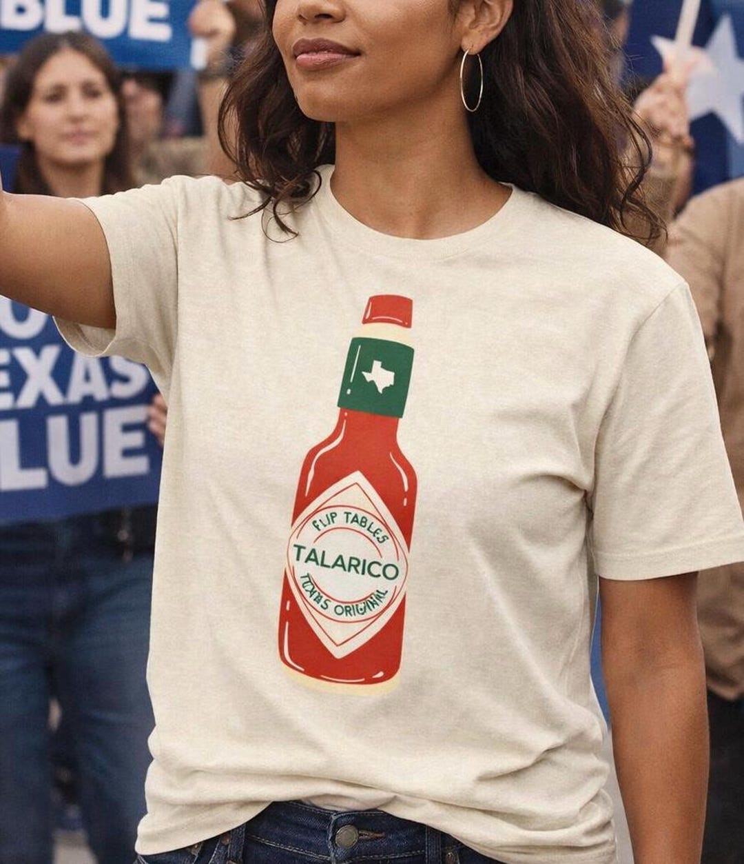 Talarico Flip Tables Shirt, Texas Politics Unisex Tee, Hot Sauce Bottle ...