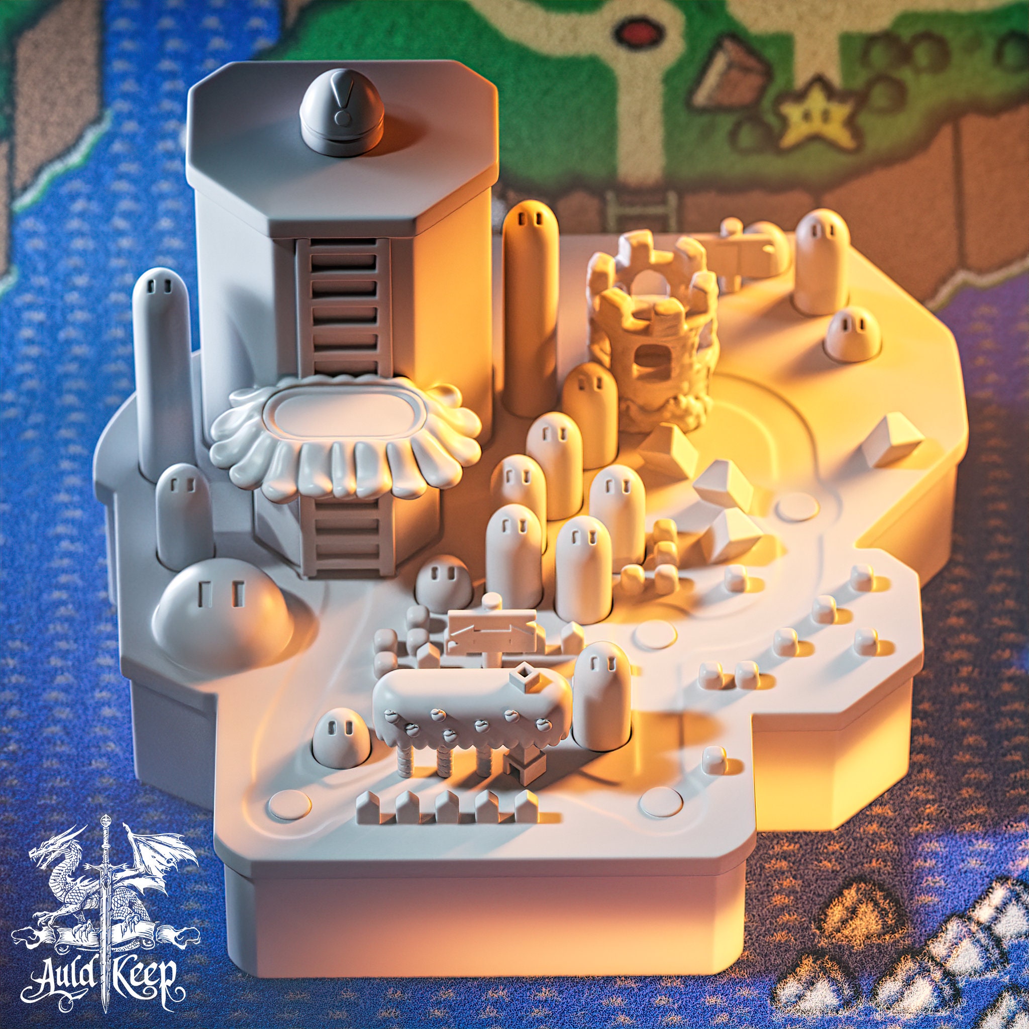 Super Mario World (SNES) // Yoshi's Island World Map 3D Resin Print ...
