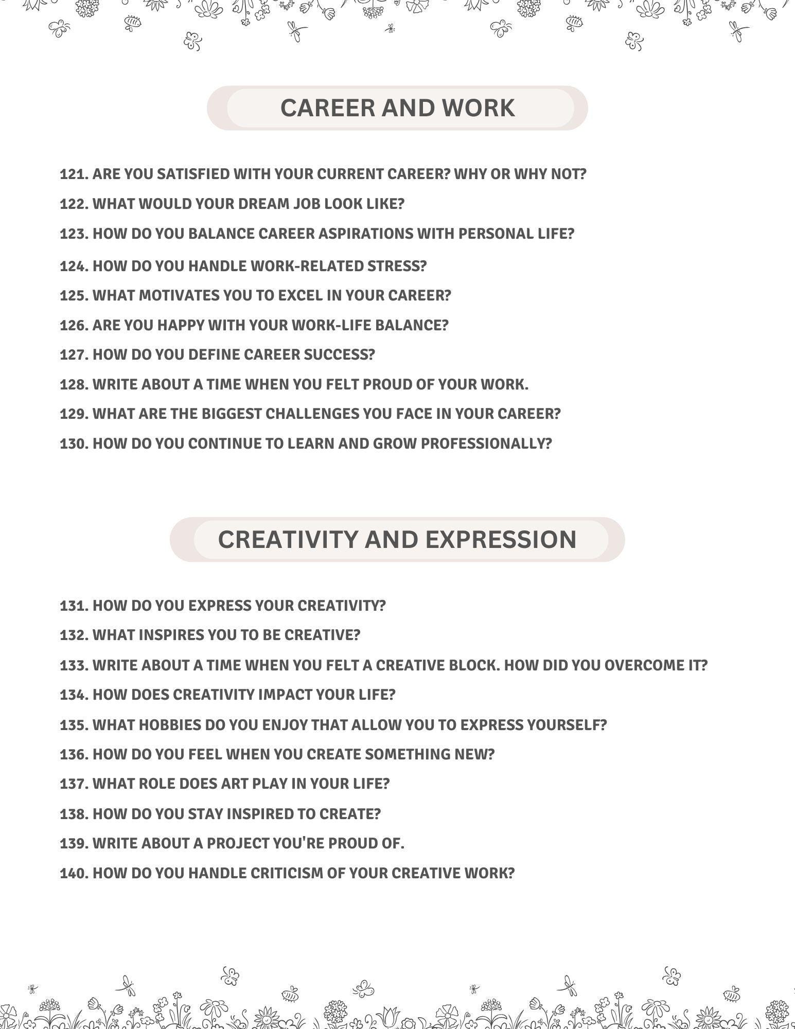 300 Self Awareness Journal Prompts - 17 Pages - Instant Digital ...