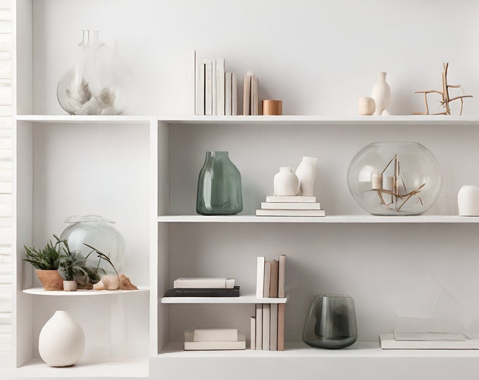 Zoom Virtual Backgrounds | White Bookshelves | Backdrop | Office ...