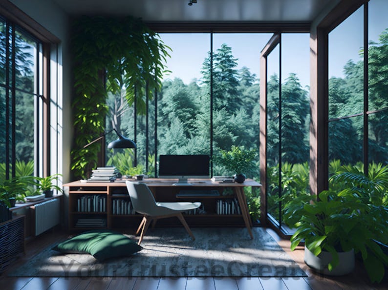 Nature Office| Backdrop | Zoom Virtual Backgrounds | Office Background ...