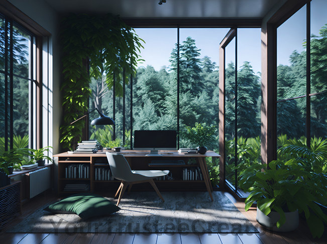 Nature Office| Backdrop | Zoom Virtual Backgrounds | Office Background ...