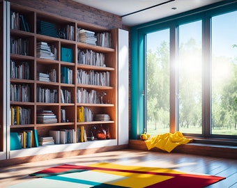 Reading Nook Backdrop Zoom Virtual Backgrounds Office - Etsy