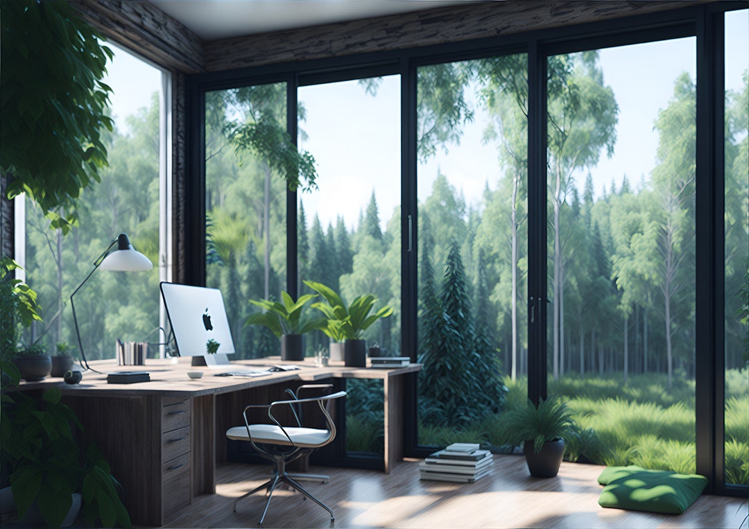 Nature Office | Backdrop | Zoom Virtual Backgrounds | Office Background ...