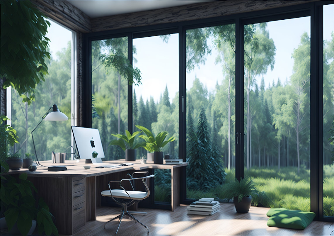 Nature Office | Backdrop | Zoom Virtual Backgrounds | Office Background ...