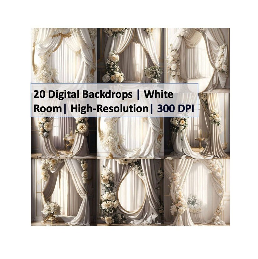 20 High-resolution White Room Backdrops Digital Backgrounds - Etsy