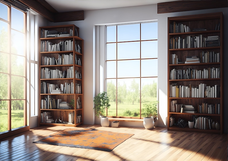 Library Room | Backdrop | Zoom Virtual Backgrounds | Office Background ...