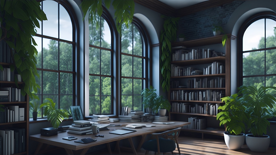 Reading Nook | Backdrop | Print | Zoom Virtual Backgrounds | Office ...