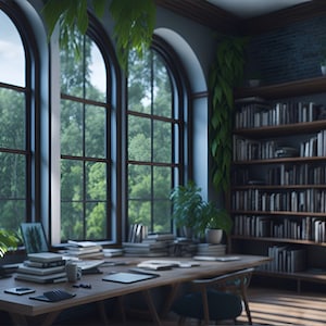 Reading Nook | Backdrop | Print | Zoom Virtual Backgrounds | Office ...