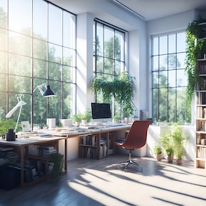 Nature Office | Backdrop | Zoom Virtual Backgrounds | Office Background ...