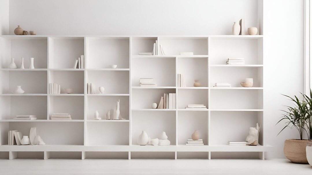 Minimalist Bookshelf Virtual Background: Reading Nook Backdrop (digital ...