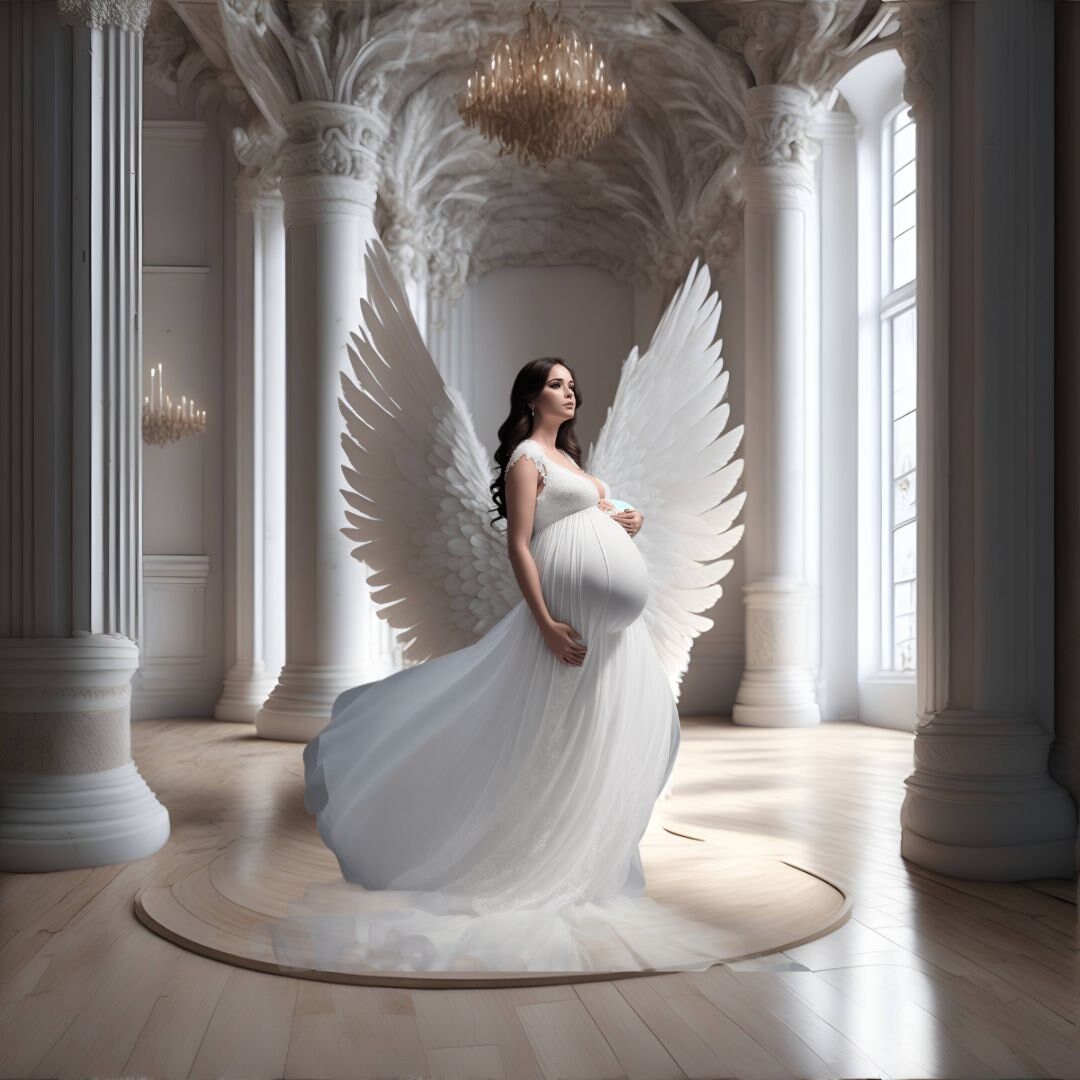 33 High-resolution Opulent Angel Wing Digital Backgrounds Maternity ...