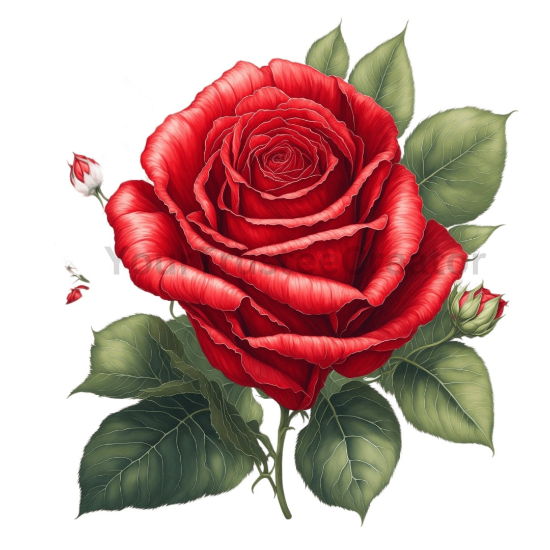 Beautiful Red Rose Clipart 25 High Quality Pngs Digital Download Card ...