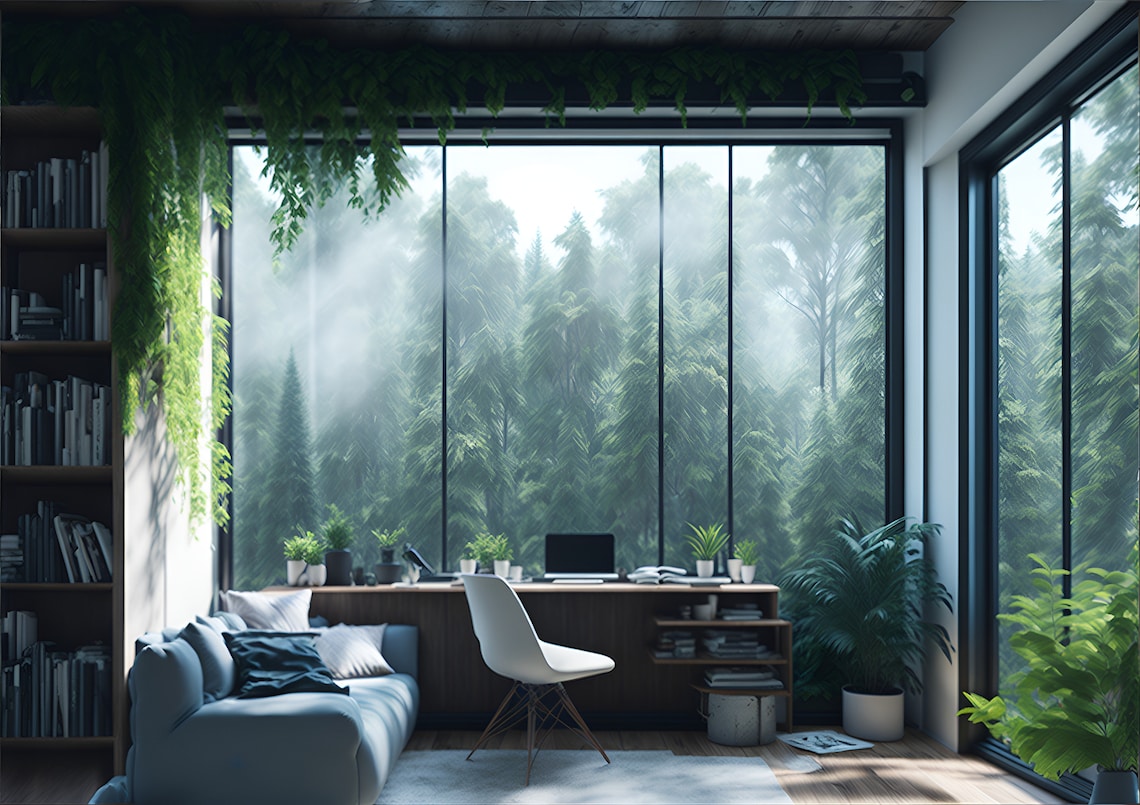 Nature Office | Backdrop | Zoom Virtual Backgrounds | Office Background ...