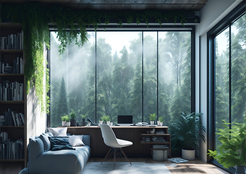 Nature Office | Backdrop | Zoom Virtual Backgrounds | Office Background ...