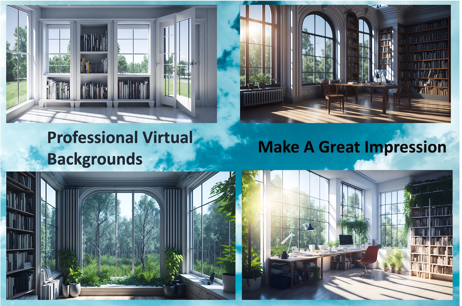 Cozy | Backdrop | Print | Zoom Virtual Backgrounds | Office Background ...