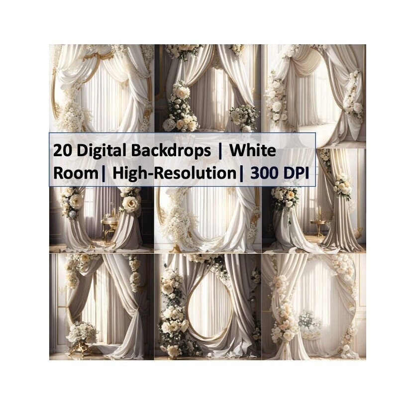 20 High-resolution White Room Backdrops Digital Backgrounds Maternity ...