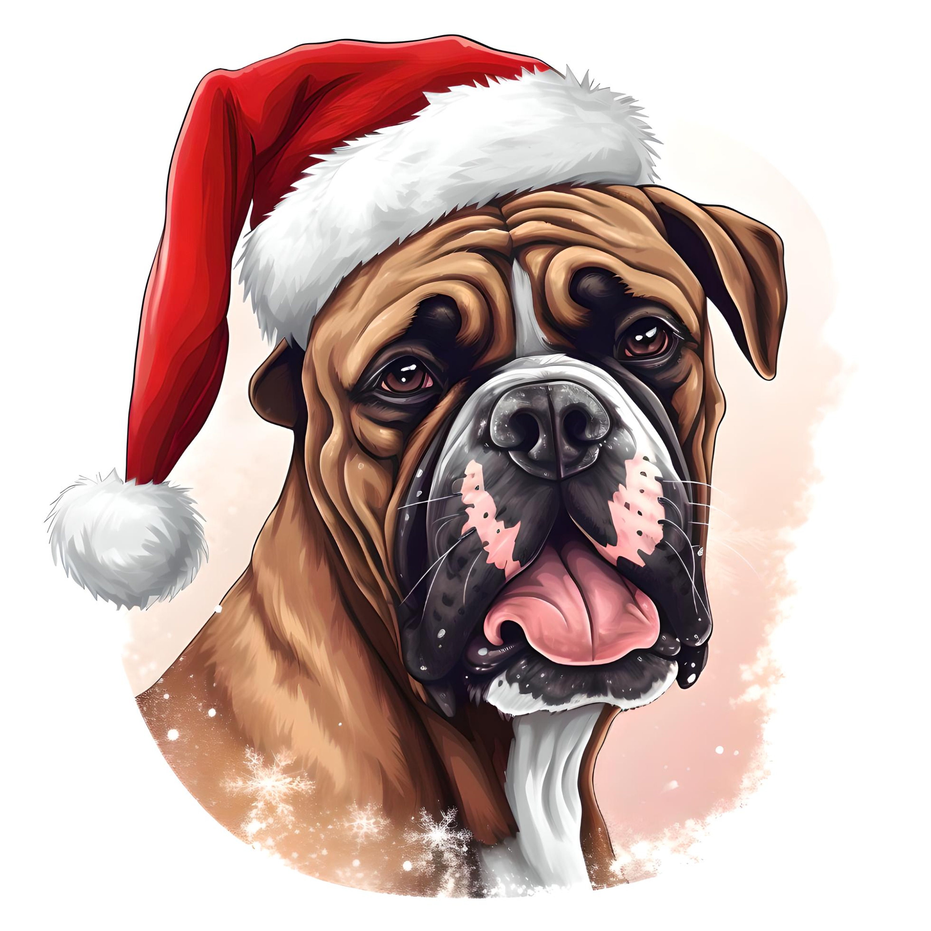 Boxer Santa Claus, Santa Dog, Xmas Dog, 4000x4000 Pixels, PNG File ...