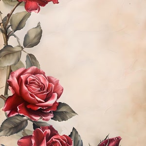 Roses Digital Paper Background 5 Off, Valentines Day, A3 300dpi, PNG ...