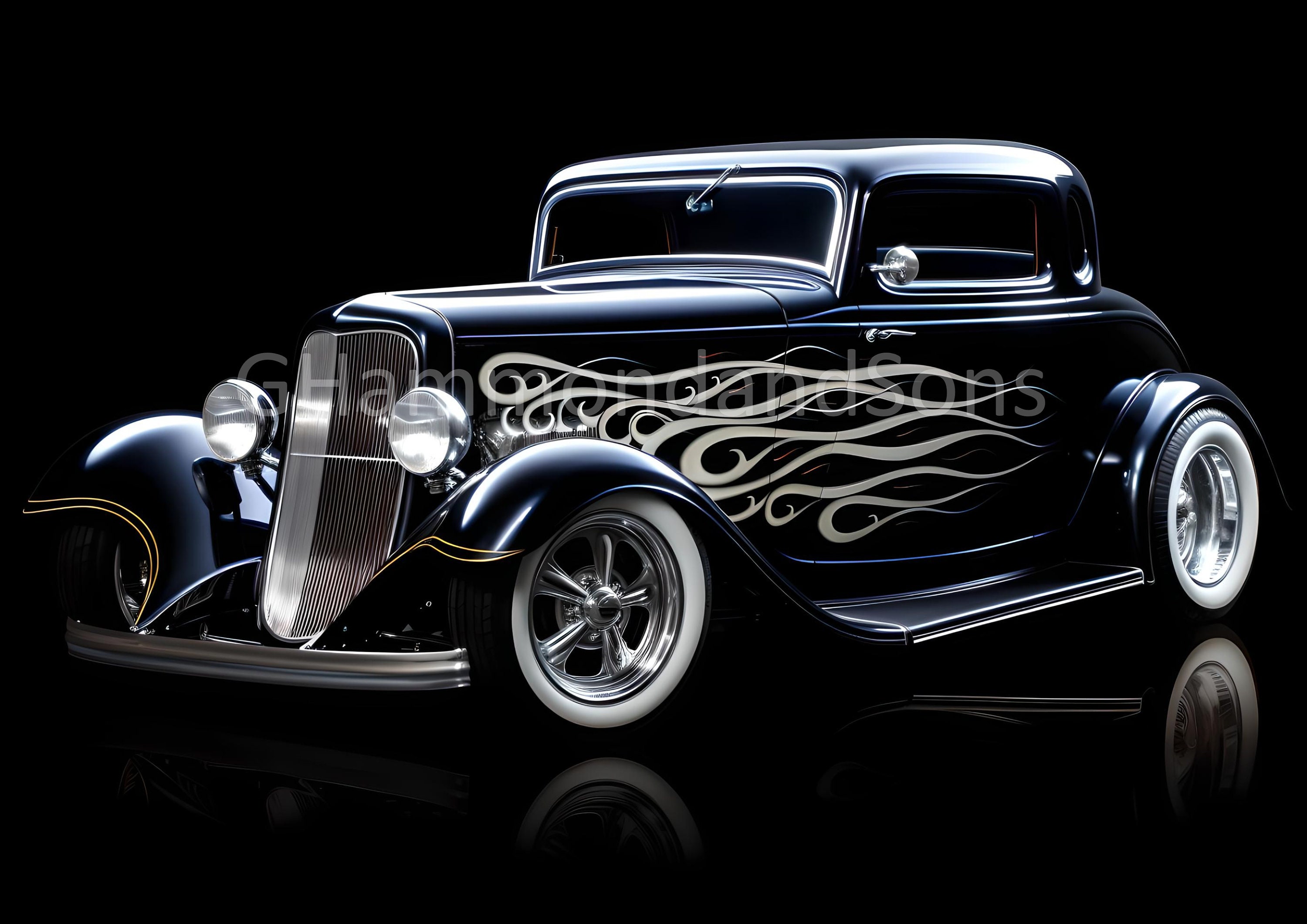 Deuce Coupe Hot Rod Car Art Digital Print - A3 Landscape - PNG File ...