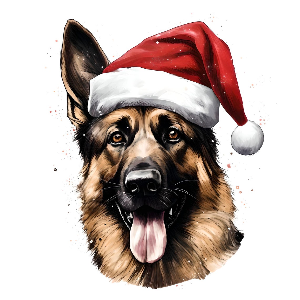 German Shepherd Santa Claus, Santa Dog, Xmas Dog, 4000x4000 Pixels, PNG ...